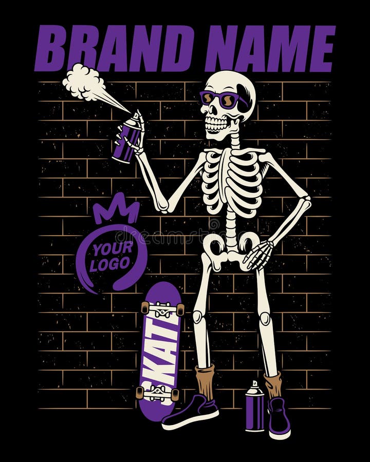 Graffiti maker skull stock vector. Illustration of skull - 261560705