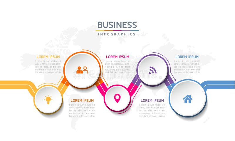 Circular Connection Steps Infographic Template Stock Vector ...