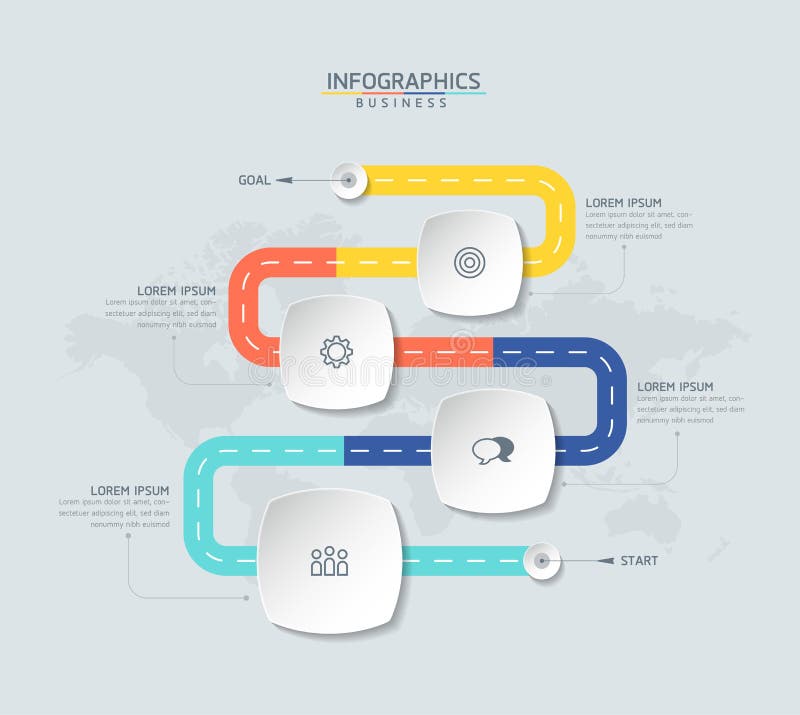 Connecting Steps Business Infographic Template Stock Vector ...