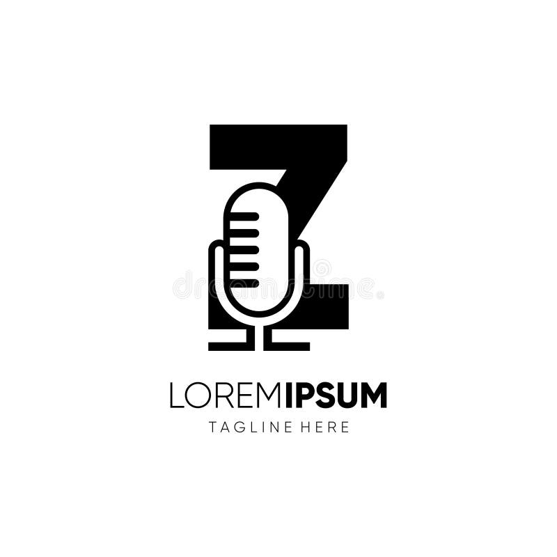 Letter Z Microphone Podcast Logo Design Vector Icon Graphic Emblem ...