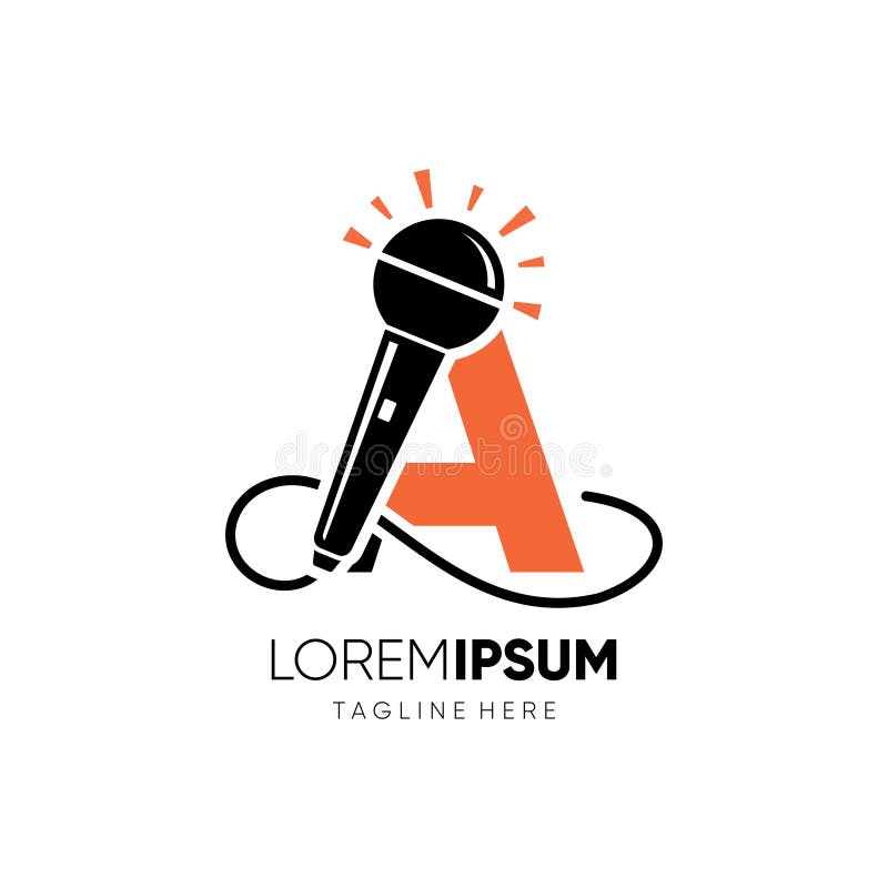 Letter a Initial Microphone Logo Design Vector Icon Graphic Emblem ...