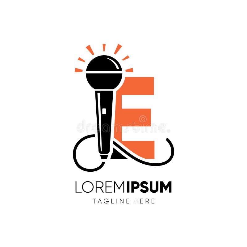 Letter E Initial Microphone Logo Design Vector Icon Graphic Emblem ...