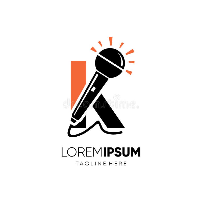 Letter K Initial Microphone Logo Design Vector Icon Graphic Emblem ...