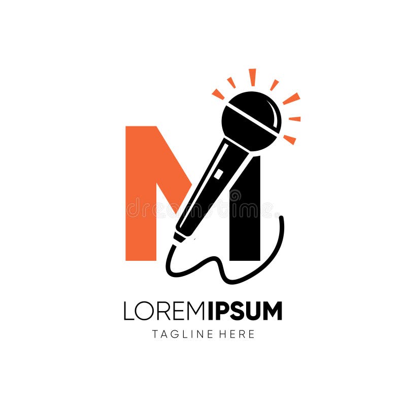 Letter M Initial Microphone Logo Design Vector Icon Graphic Emblem ...