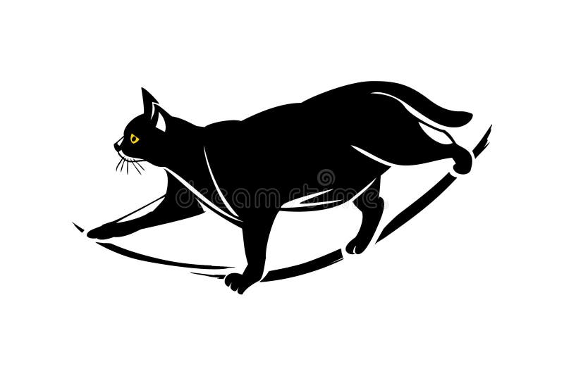 Cute Simple Cat Drawing. Vector Illustration. Simple Cute Animal ...