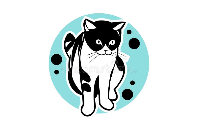 Cute Simple Cat Drawing. Vector Illustration. Simple Cute Animal ...