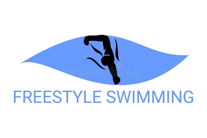 Freestyle Swimming Sport Vector Line Icon. Stock Vector - Illustration ...