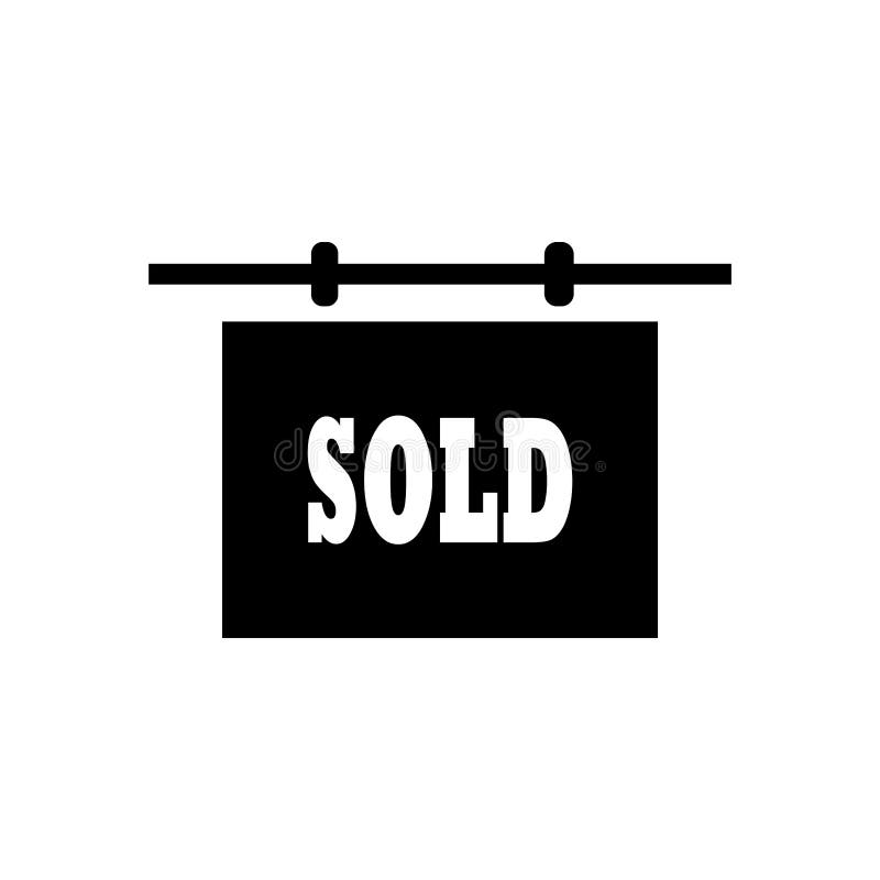 Flat black sold sign stock vector. Illustration of black - 261845019