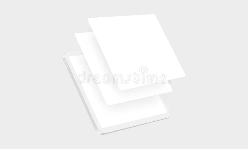 Clay Tablet Mockup with Web App Screens, Perspective Side View Stock ...