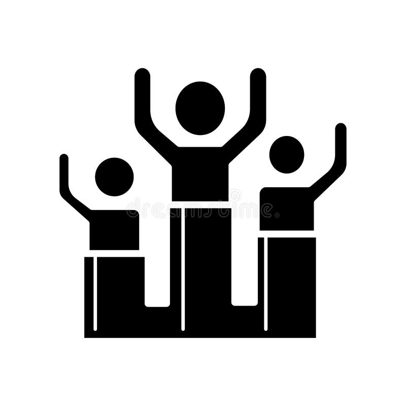 Flat black winner stock vector. Illustration of winner - 261878960