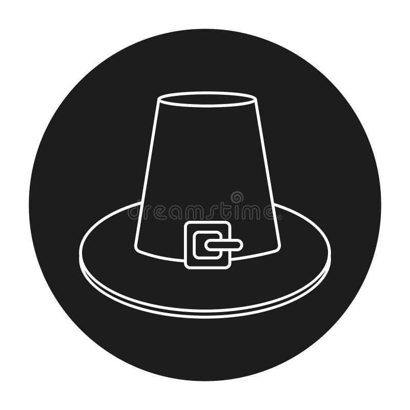 Flat Black Thanksgiving Hat Stock Vector - Illustration of cartoon ...