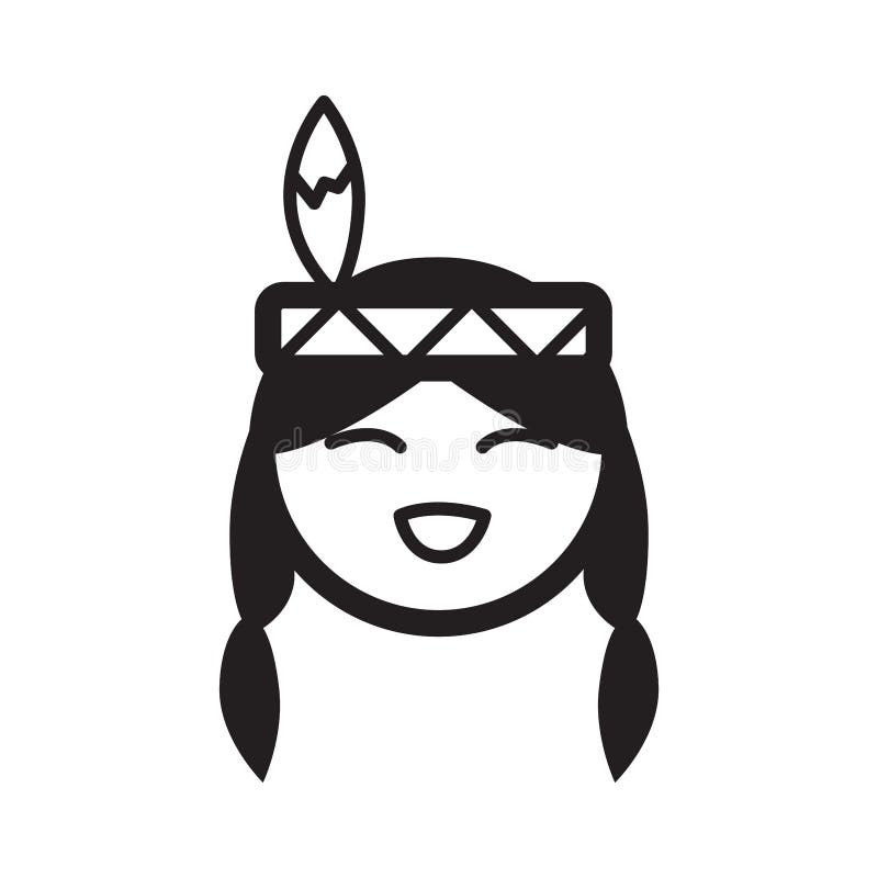 Thin line native girl stock vector. Illustration of logo - 262013304