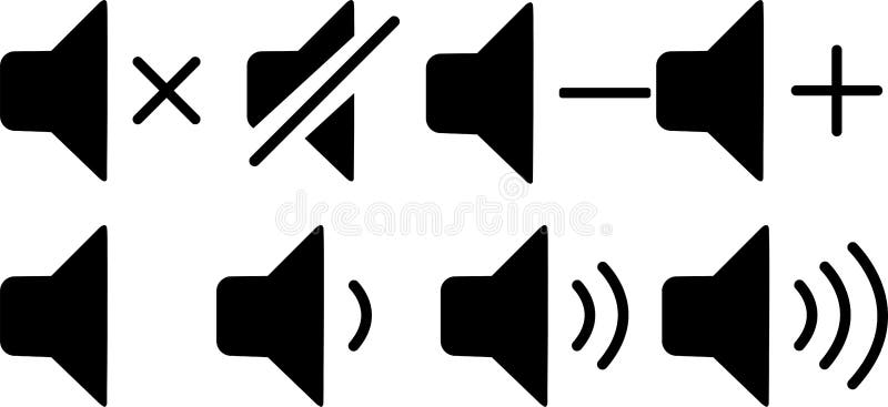Group Speaker Volume Symbol. Silhouette Volume Icons Set. Sound Volume ...