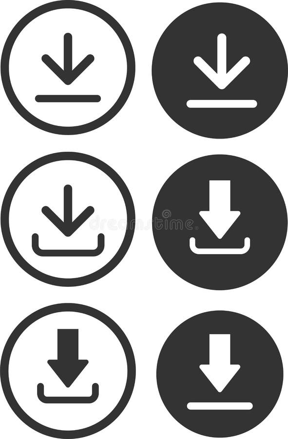 Download Icon Set, Download Button Collection, Web Button Stock Vector ...