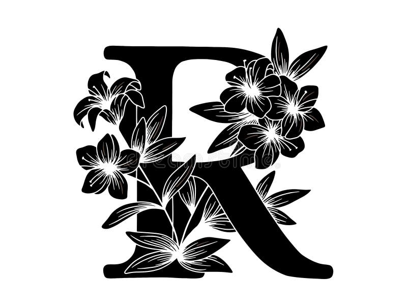 R Letter Luxury Beauty Monogram Logo Stock Illustration - Illustration ...