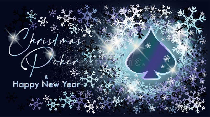 Christmas Spade Poker Vip Banner with Xmas Snow, Vector Stock Vector ...