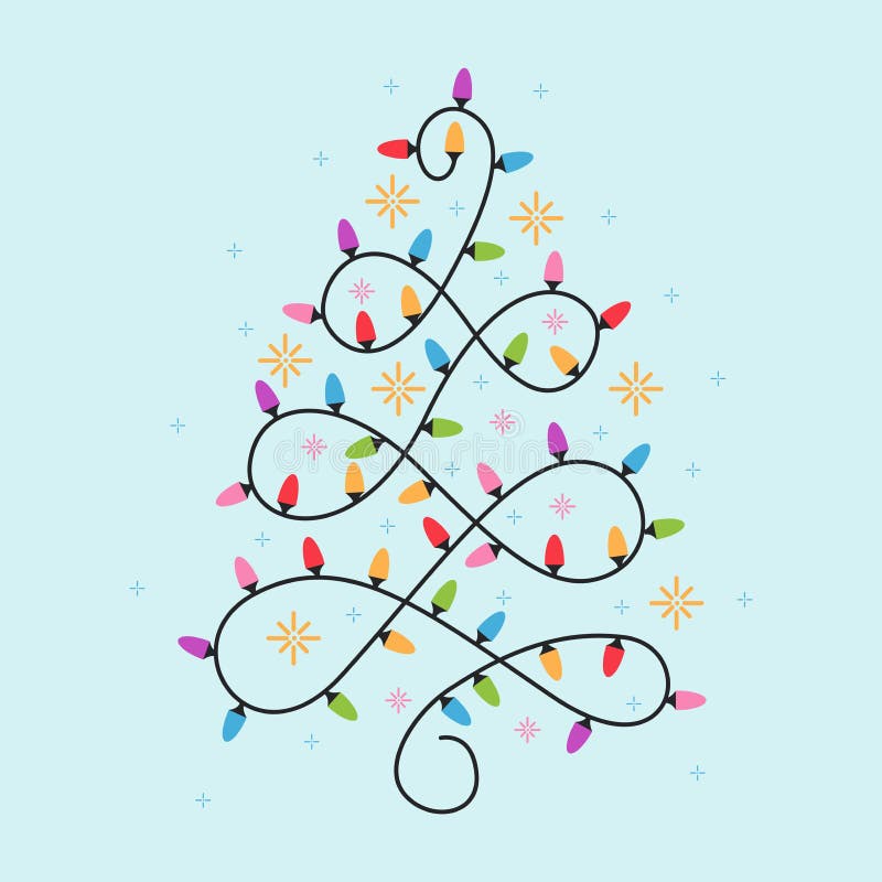 Christmas Tree Designs. Christmas Tree Lights As a Symbol of Happy New ...