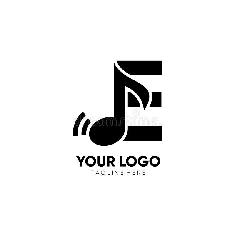 Initial E Music Note Logo Design Icon Vector Graphic Illustration Stock ...