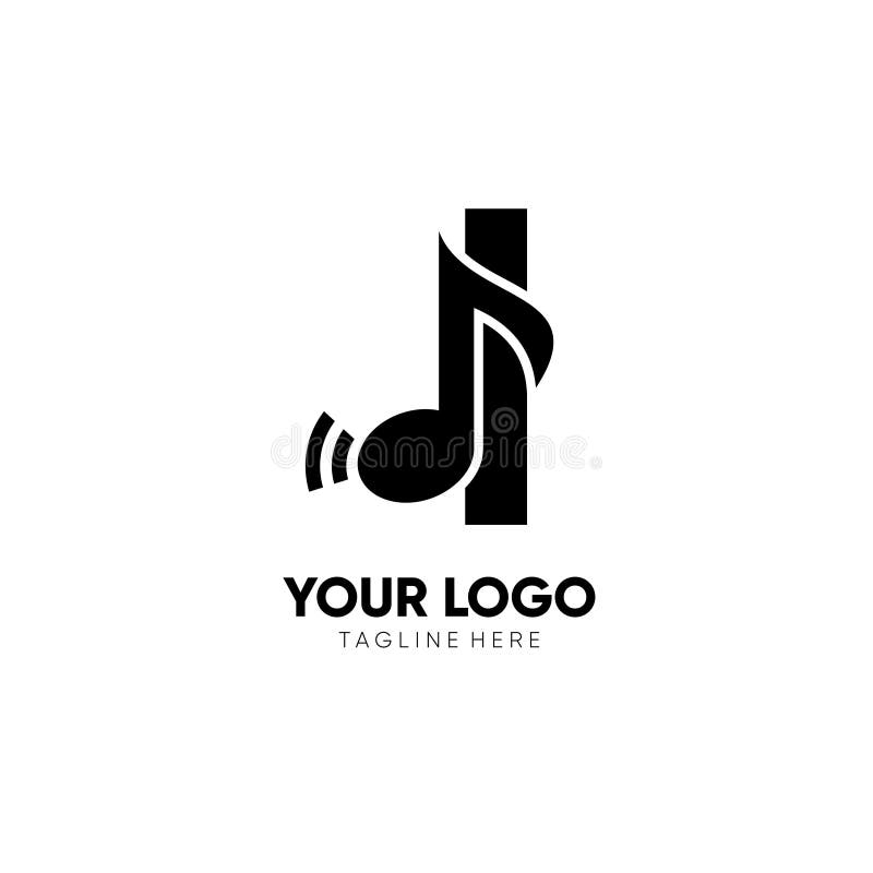 Initial I Music Note Logo Design Icon Vector Graphic Illustration Stock ...