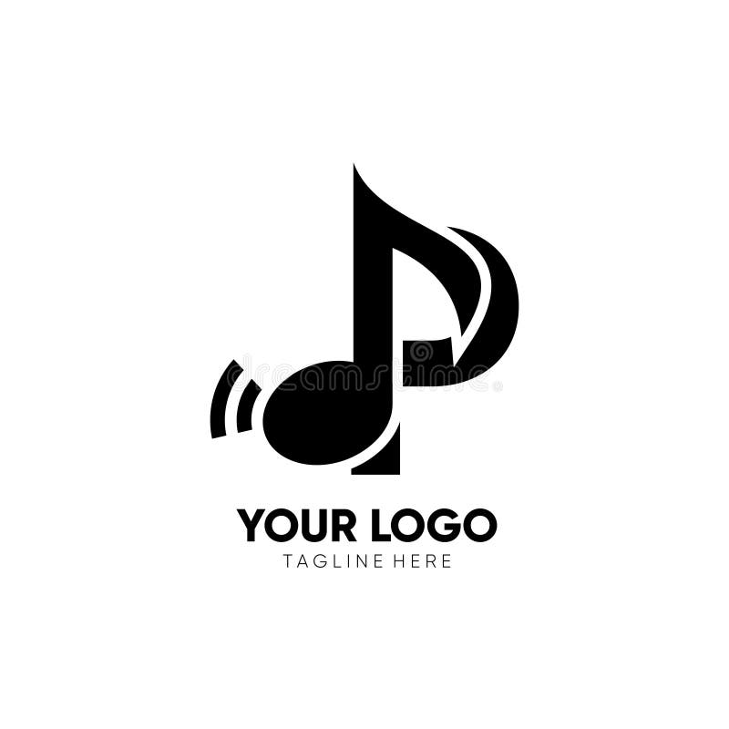 Initial P Music Note Logo Design Icon Vector Graphic Illustration Stock ...
