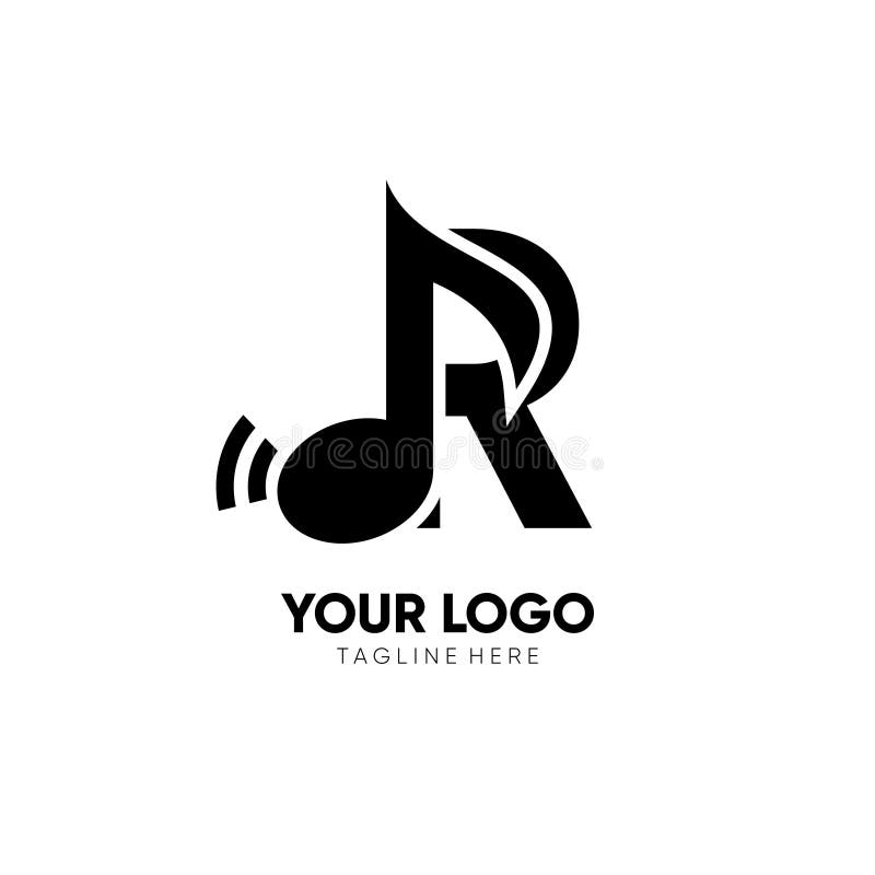 Initial R Music Note Logo Design Icon Vector Graphic Illustration Stock ...