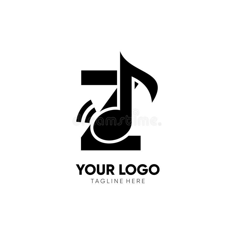 Initial Z Music Note Logo Design Icon Vector Graphic Illustration Stock ...