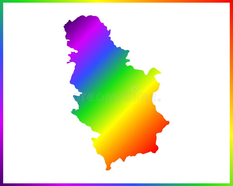 Rainbow Colored Gradient Map of Country Nepal Isolated on White ...