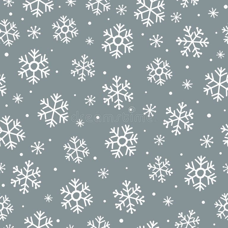 Winter Seamless Pattern with Snowflakes. Stock Vector - Illustration of ...