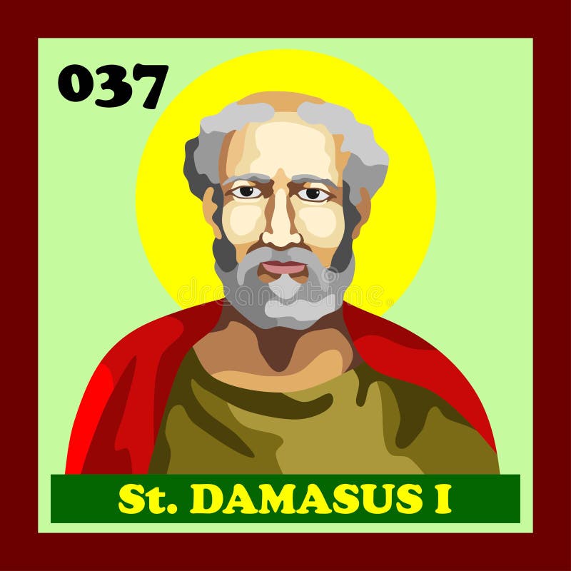 037th Roman Catholic Pope Saint Damasus I Vector Stock Illustration ...