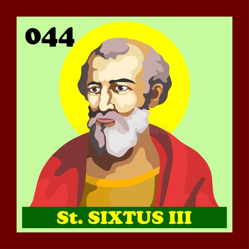 044th Roman Catholic Pope Saint Sixtus III Vector Stock Illustration ...