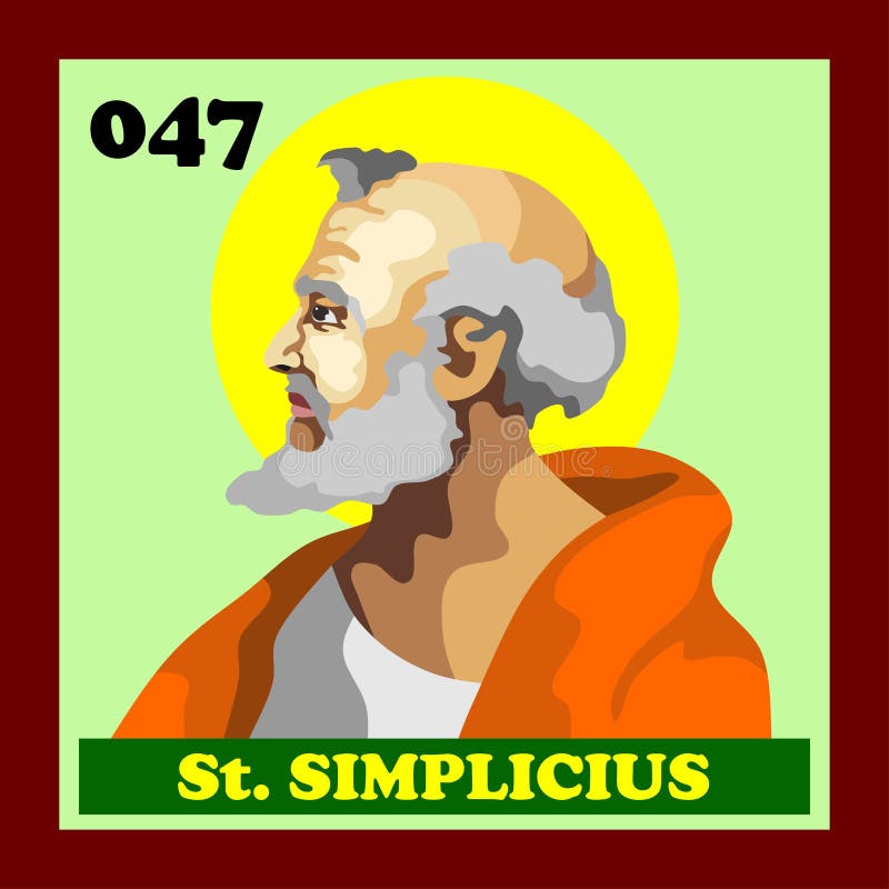 047th Roman Catholic Pope Saint Simplicius Vector Stock Vector ...