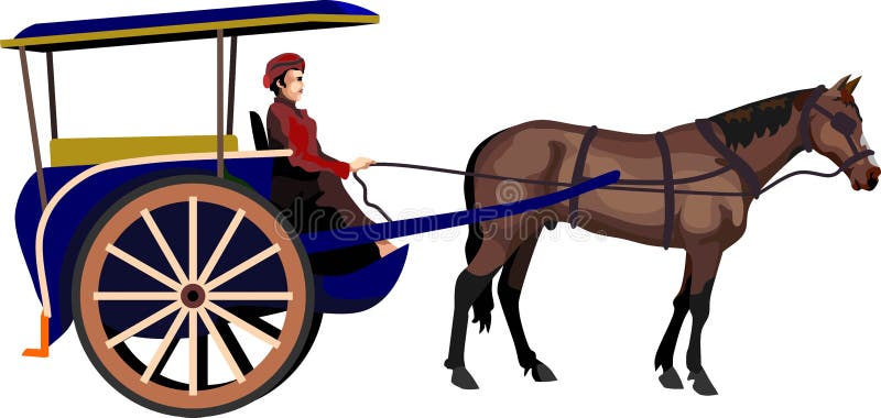 Dogcart Indonesian Traditional Transportation Stock Vector ...