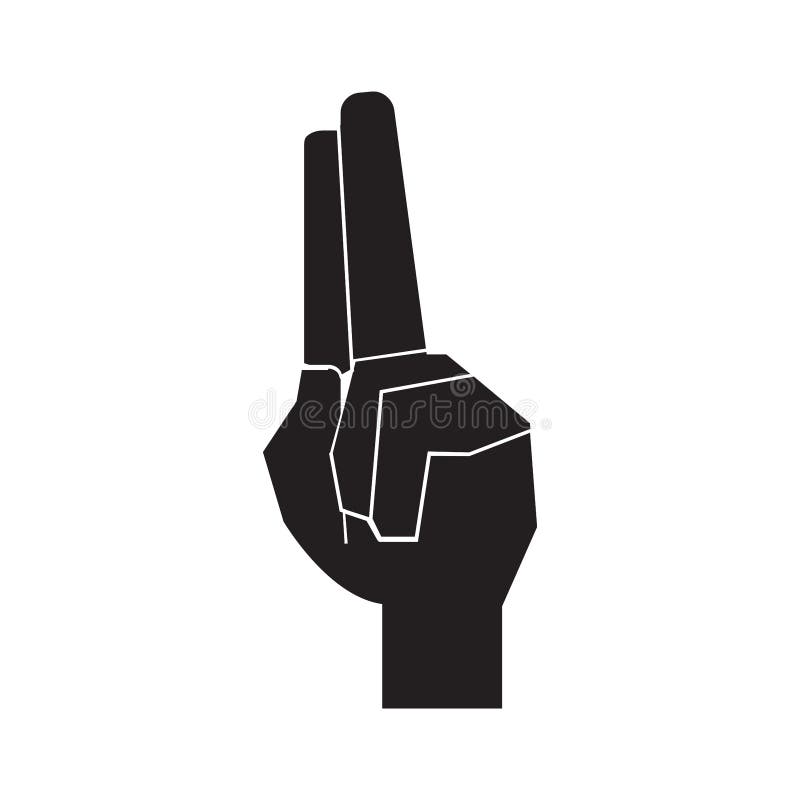 Flat black hand stock vector. Illustration of design - 262326422