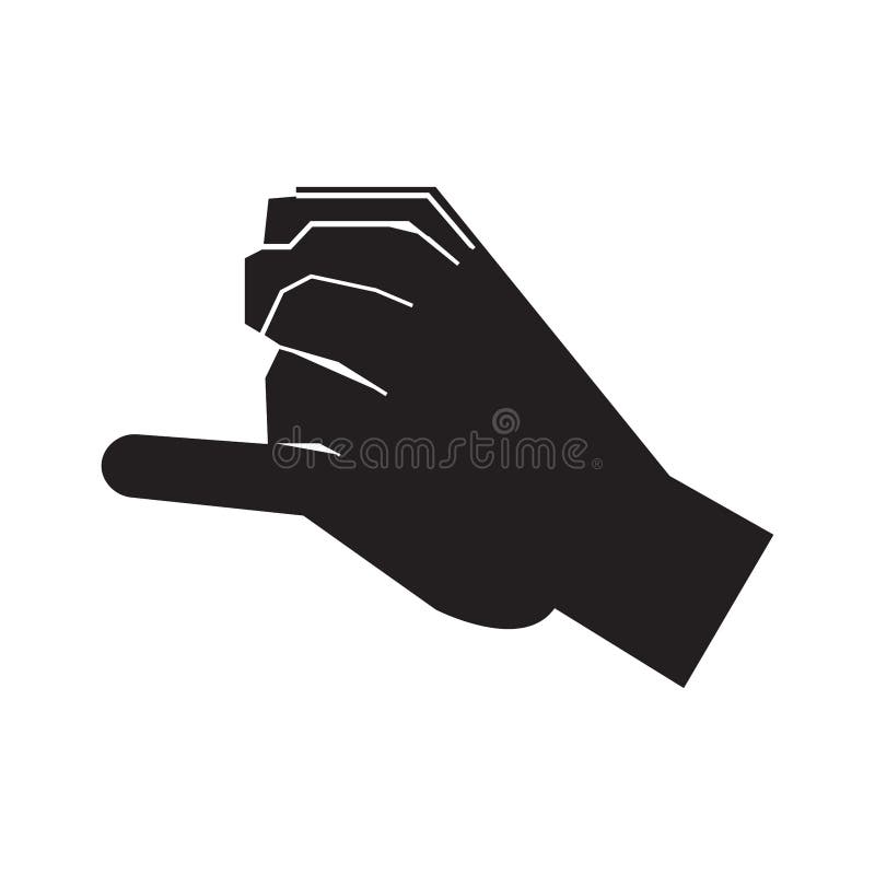 Flat black hand stock vector. Illustration of flat, black - 262326429