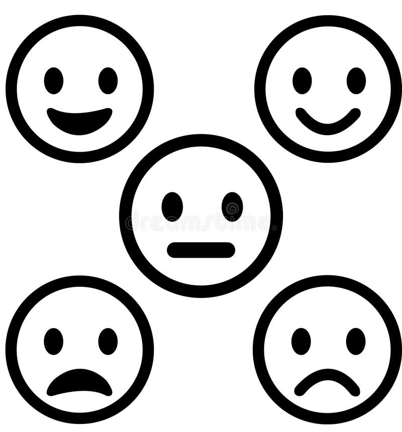 Group of Emoji, Customer. Smiley Face. Happy and Sad Feeling. Facial ...