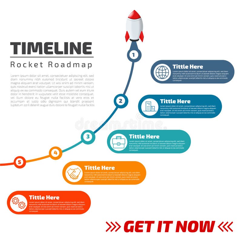 5 Steps Infographics Rocket Launcher Rocket Stock Vector - Illustration ...
