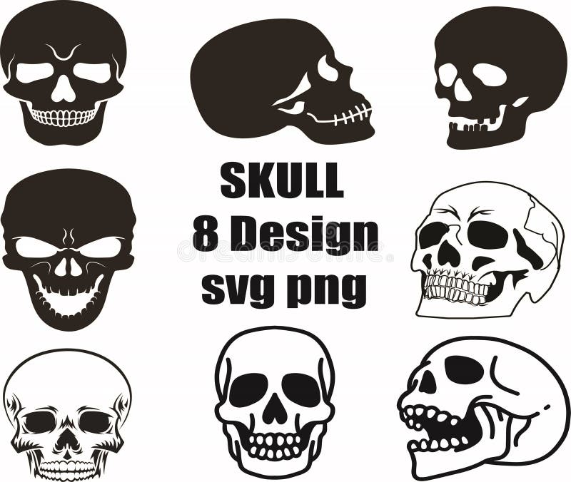 Skull Silhouette Clipart stock vector. Illustration of skull - 262437760