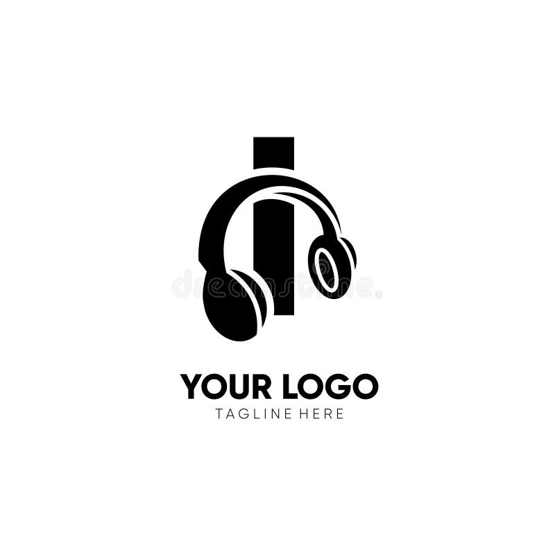 Letter I Headphone Logo Design Vector Icon Graphic Illustration Emblem ...