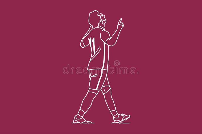 Soccer Player and Football. Outline Illustration Stock Illustration ...