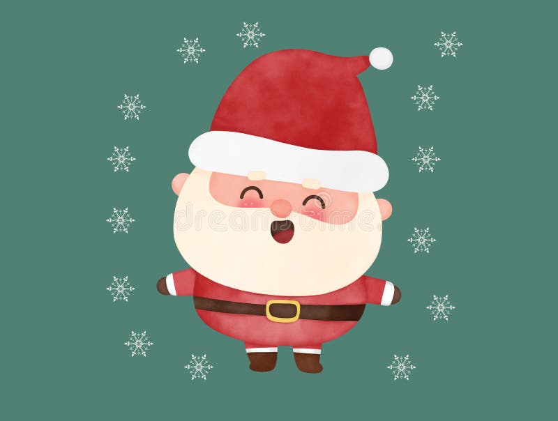 Smiling Santa Cartoon Christmas Design Stock Illustration ...