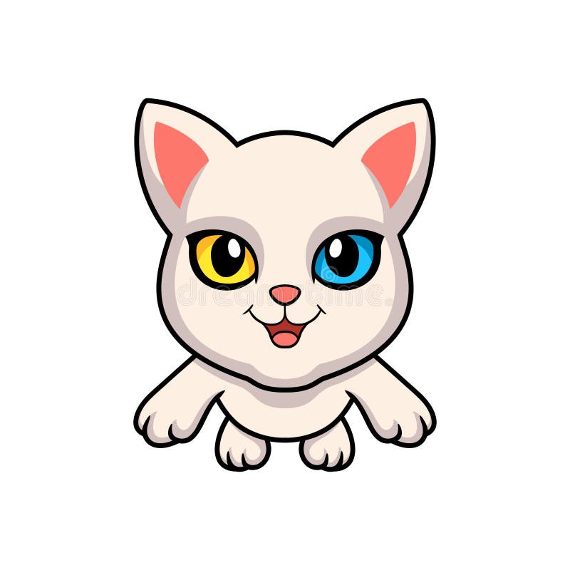 Cute Khao Manee Cat Cartoon Flying Stock Vector - Illustration of ...