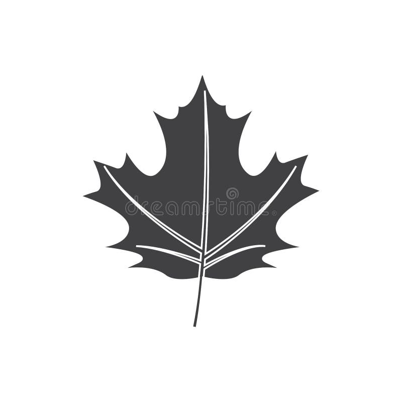 Flat black maple leaf stock vector. Illustration of holiday - 262818574