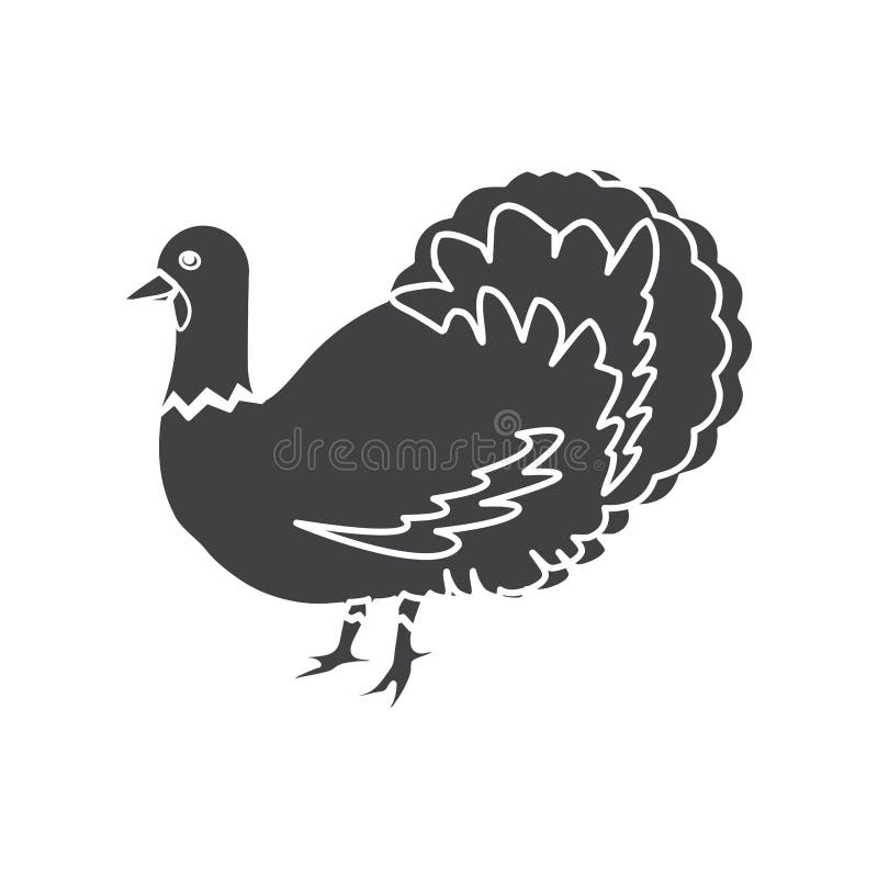 Flat black turkey stock vector. Illustration of thanksgiving - 262818610