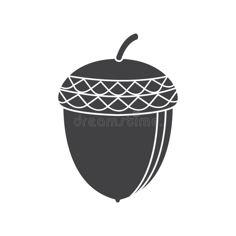 Flat black acorn stock vector. Illustration of thanksgiving - 262818627