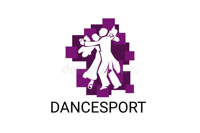 Dancesport Sport Vector Line Icon. a Couple of Dancers are Dancing in ...