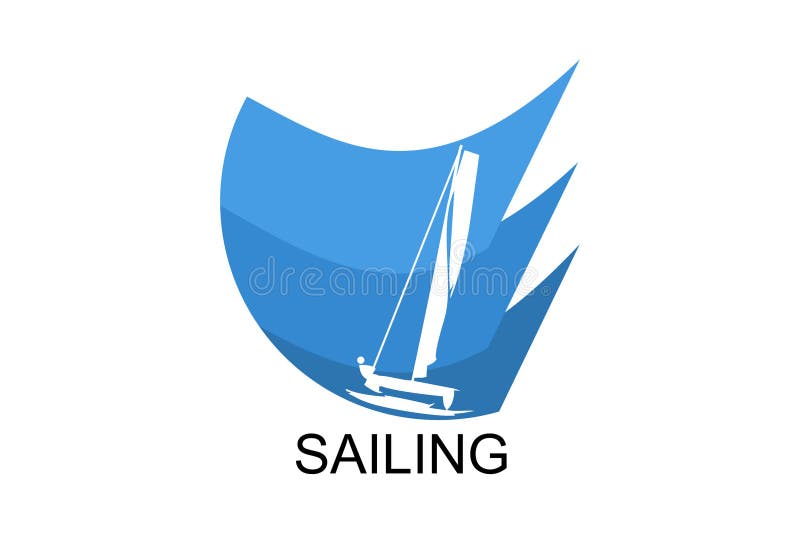 Sailing Sport Vector Line Icon. Athlete is Sailing on a Ship in the Sea ...