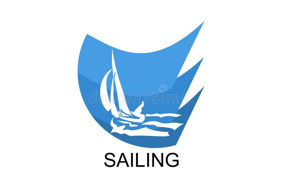 Sailing Sport Vector Line Icon. Athlete is Sailing on a Ship in the Sea ...