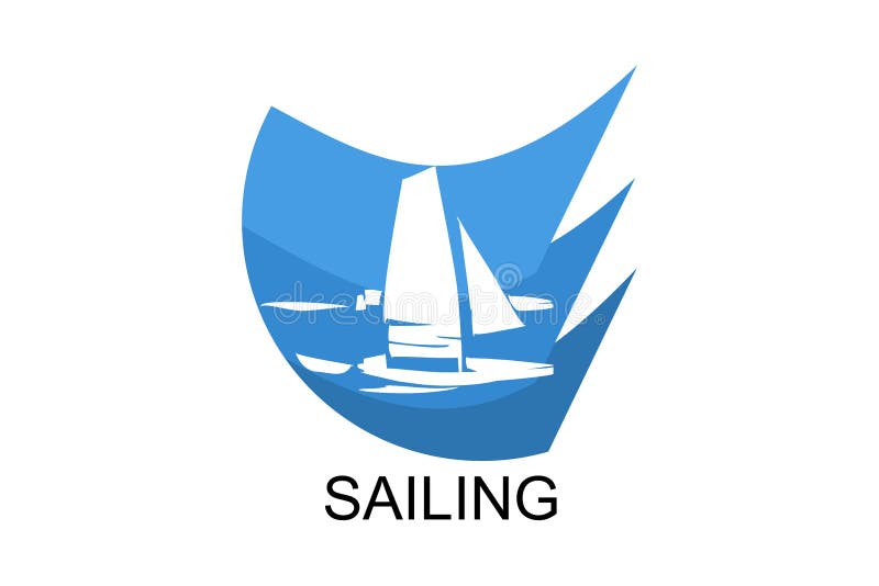 Sailing Sport Vector Line Icon. Athlete is Sailing on a Ship in the Sea ...