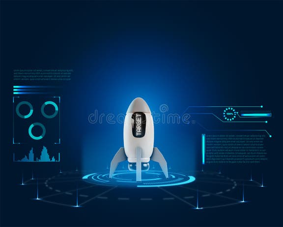 HUD Infographic Rocket Launcher Illustration- 3D Render Stock Vector ...