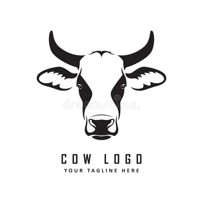 Cow Head Logo. Cow Farm Icon Stock Illustration - Illustration of ...